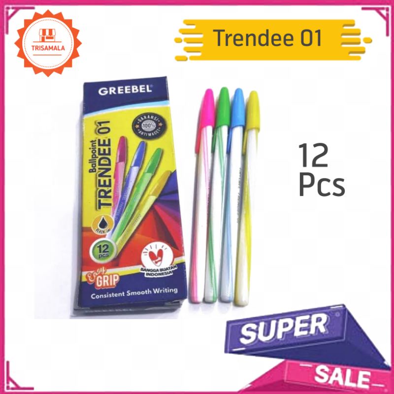 Jual BOLPEN GREEBELL TRENDEE ISI 12/PACK | Shopee Indonesia