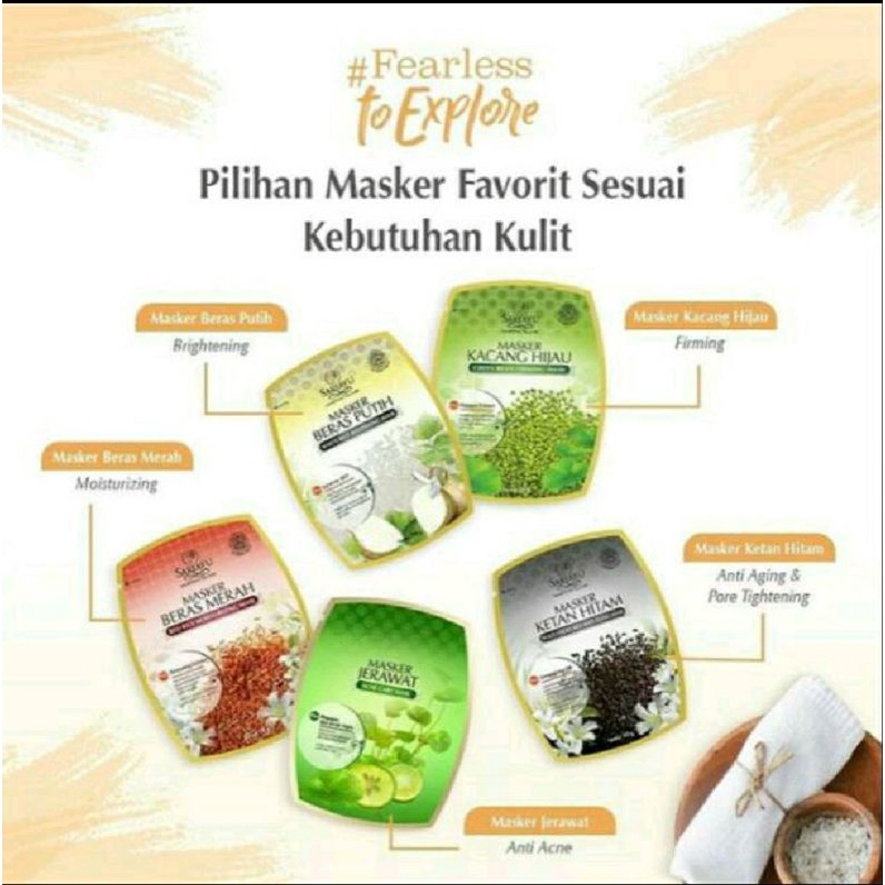 Jual Sariayu masker sachet | beras merah | beras putih | ketan hitam ...