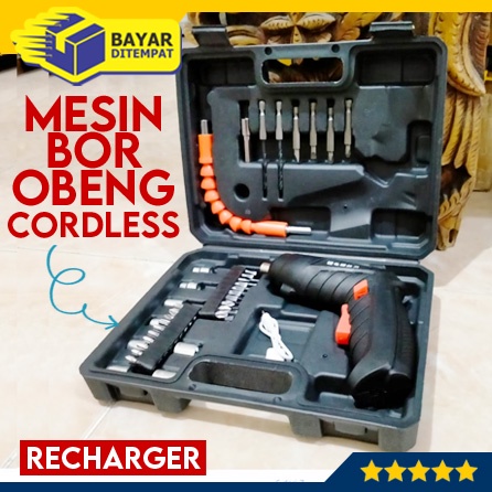 Jual Mesin Bor Cordless mini 48pcs Set Screwdriver Baterai | Shopee ...