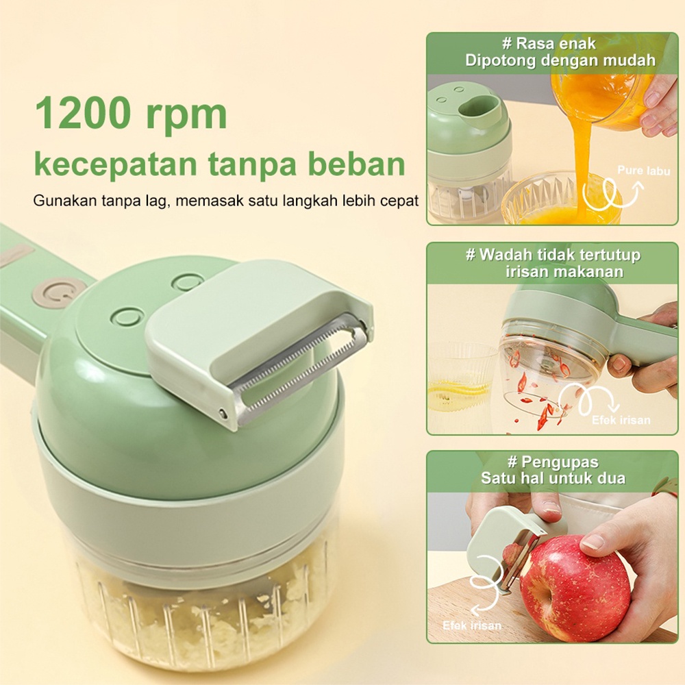 Jual Blender Mini Wireless Chopper Multifungsi 4 in1 Hand Held Cooking ...