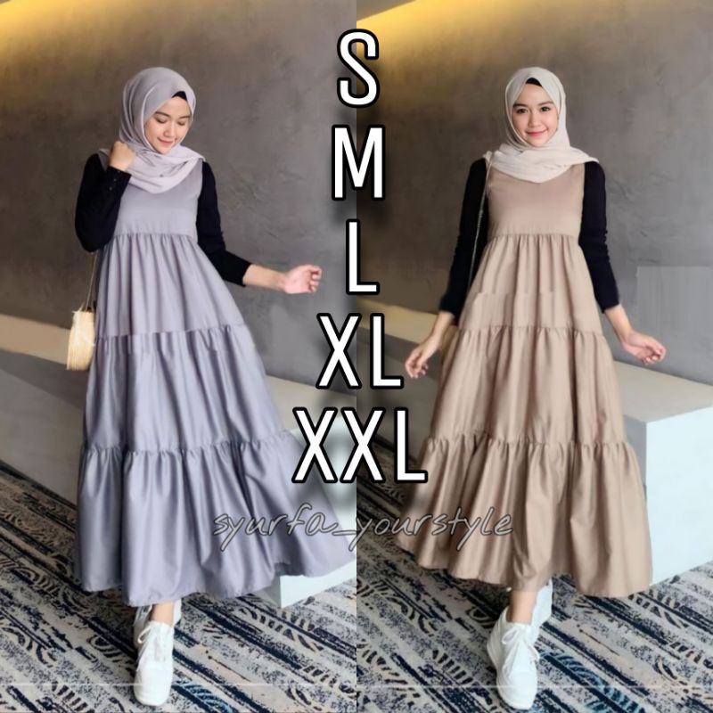 Jual inner kutungan rempel katun toyobo. gamis tanpa lengan | Shopee ...