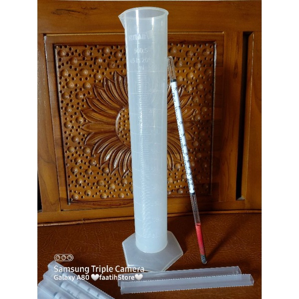 Jual Hydrometer Range 1.000-2.000 Alla France Plus Gelas Ukur 500 ml ...