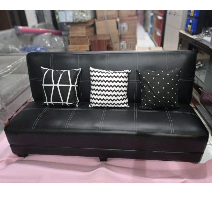 Jual Sofabed Nicole Style Hitam Sofa Bed Per minimalis + bantal 3bh ...