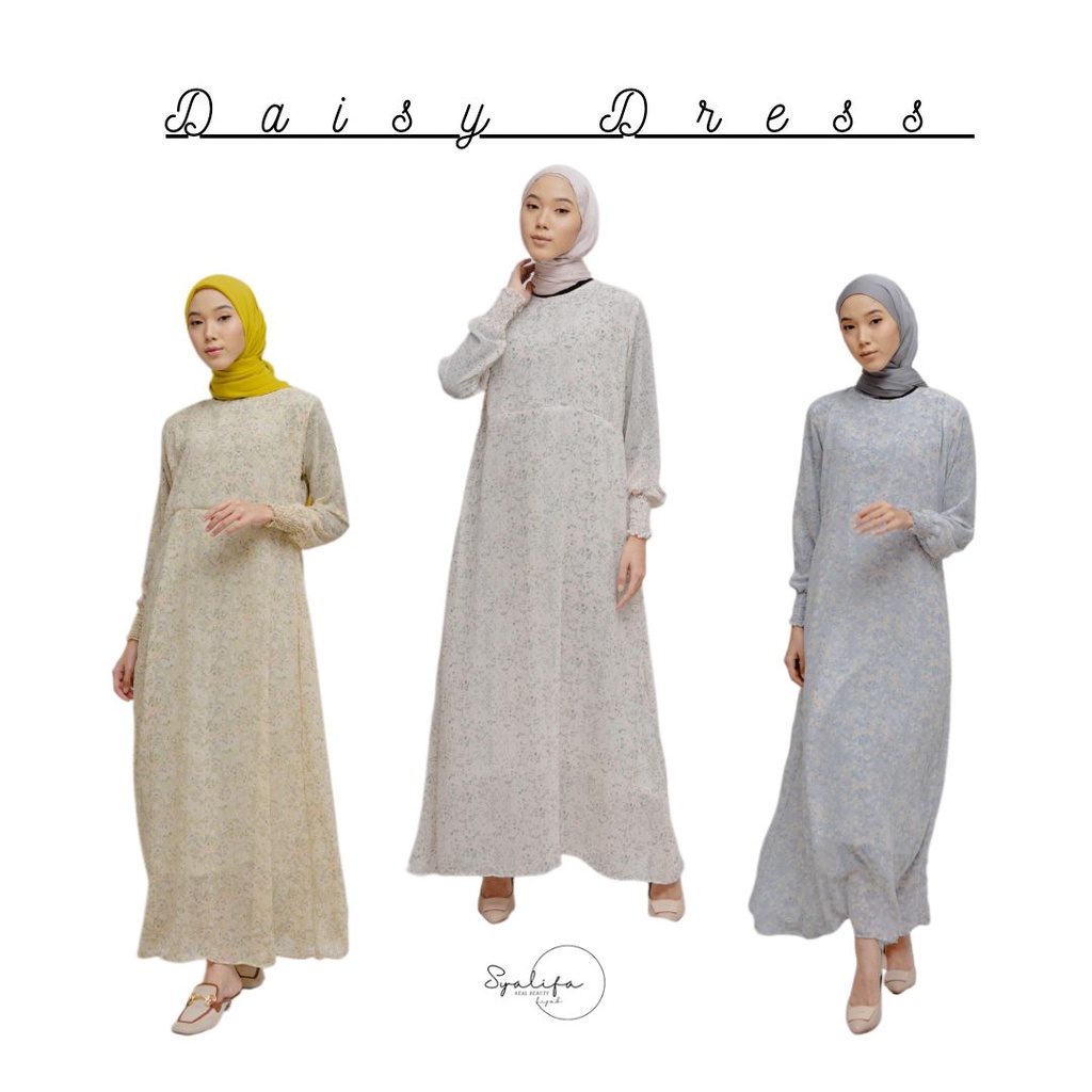 Jual Syalifa Hijab - Daisy Dress Wanita Premium | Shopee Indonesia
