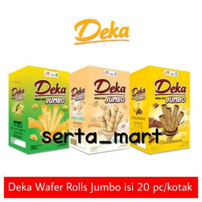 Jual Deka Wafer Roll Jumbo 20pcs x 16gr - Choco banana / Durian / White ...