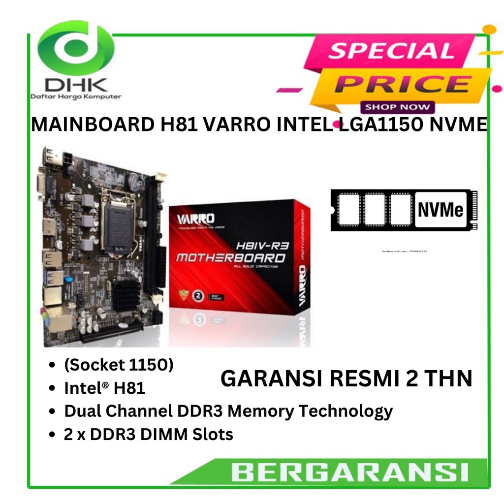 Jual MAINBOARD H81 VARRO INTEL LGA1150 NVME | Shopee Indonesia