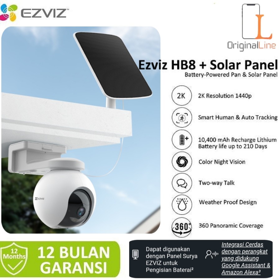 Jual EZVIZ HB8 OUTDOOR IP CAMERA 2K 1440P 10400mAh SMART COLOR NIGHTVISION | Shopee Indonesia