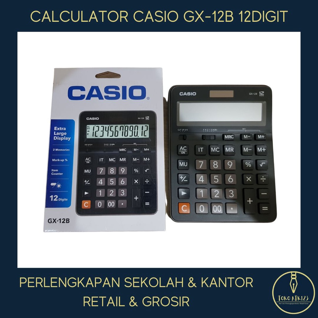 Jual Calculator / Kalkulator Merk Casio GX-12B Extra Large Display | Shopee Indonesia