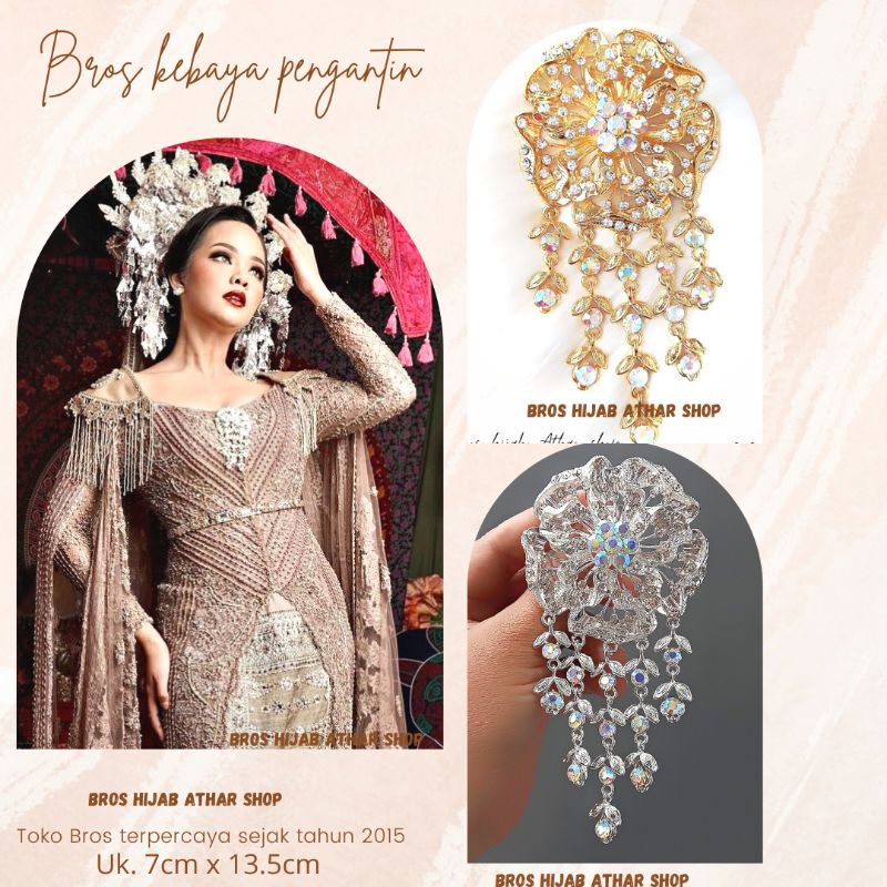 Jual Bros Kebaya Pengantin/Bross Besar/Bros Bunga Juntai /Bros Mewah ...