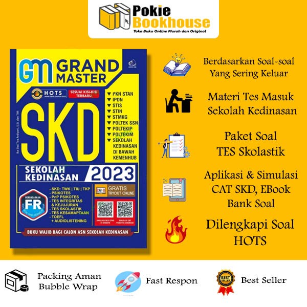 Jual Original Best Seller Grand Master Tes Masuk Sekolah Kedinasan Skd