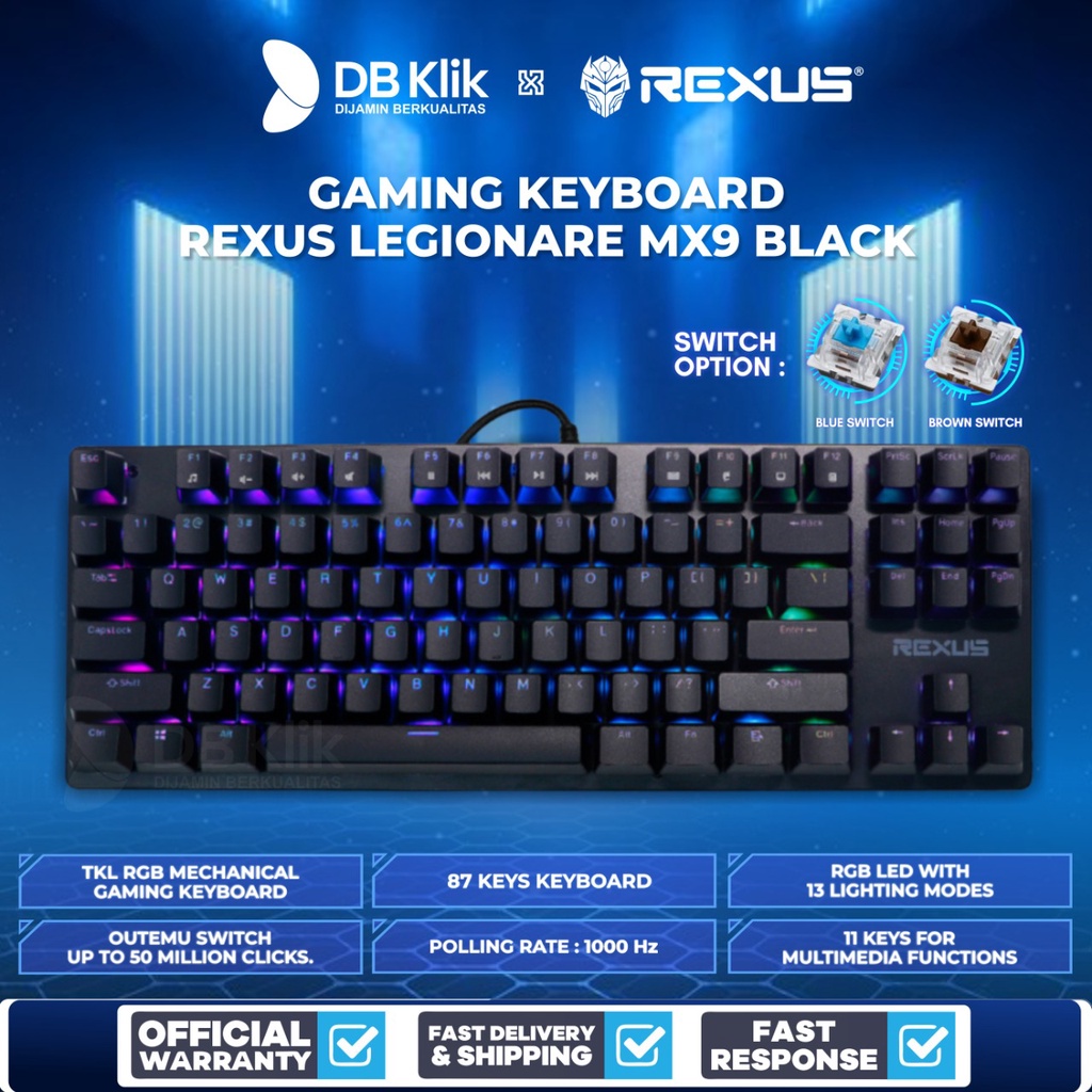 Jual Keyboard Gaming Rexus Mecha Legionare MX9 TKL RGB BLACK - Rexus ...