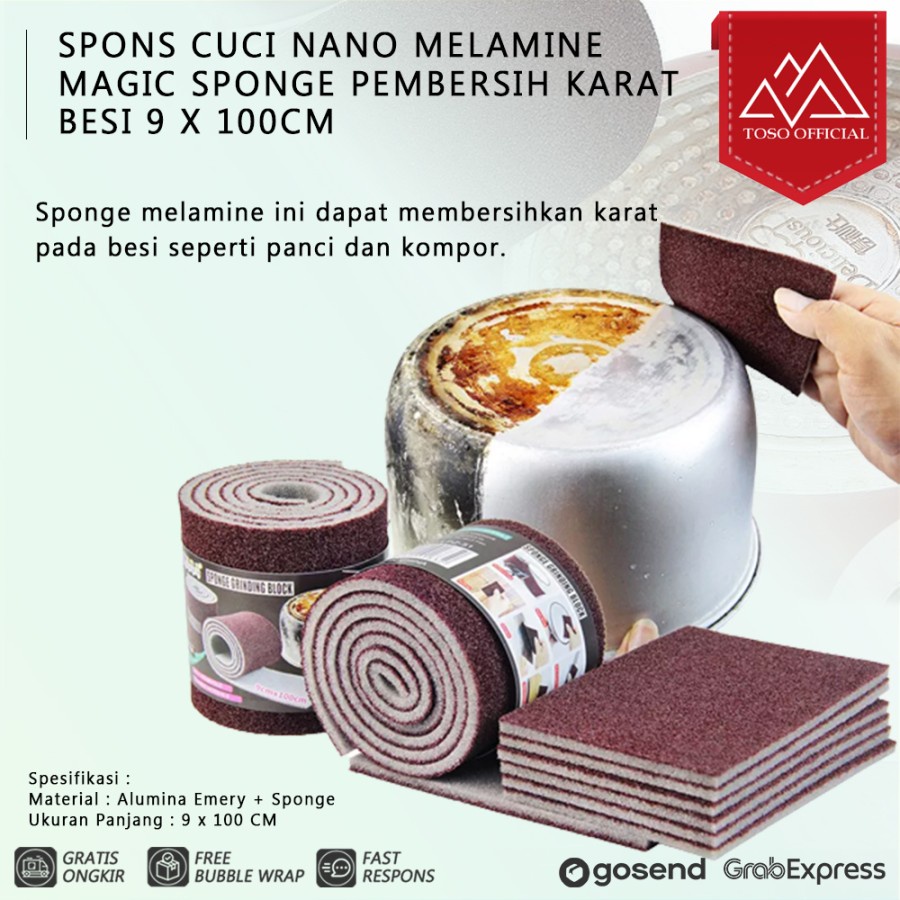 Jual SPONS CUCI NANO MELAMINE MAGIC SPONGE PEMBERSIH KARAT BESI 9 X ...