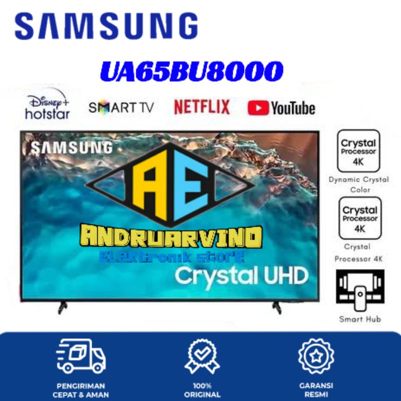 Jual SAMSUNG LED TV 65BU8000 65 Inch Crystal UHD 4K Smart LED TV UA65BU8000KXXD | Shopee Indonesia
