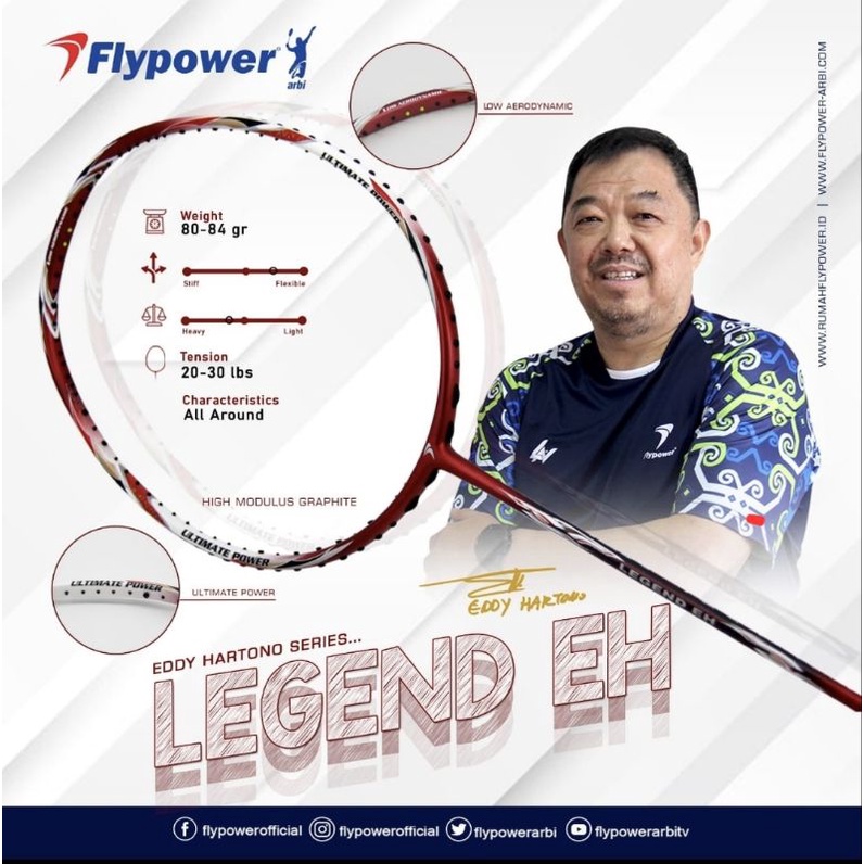 Jual Raket Badminton Flypower Legend EH / Raket Flypower Legend Eddy ...