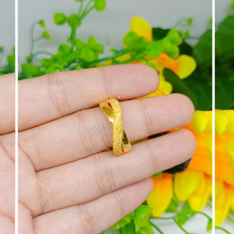 Jual Cincin Model Infinity Mix Pasir Emas Tua Asli 24k (99,9%) | Shopee Indonesia