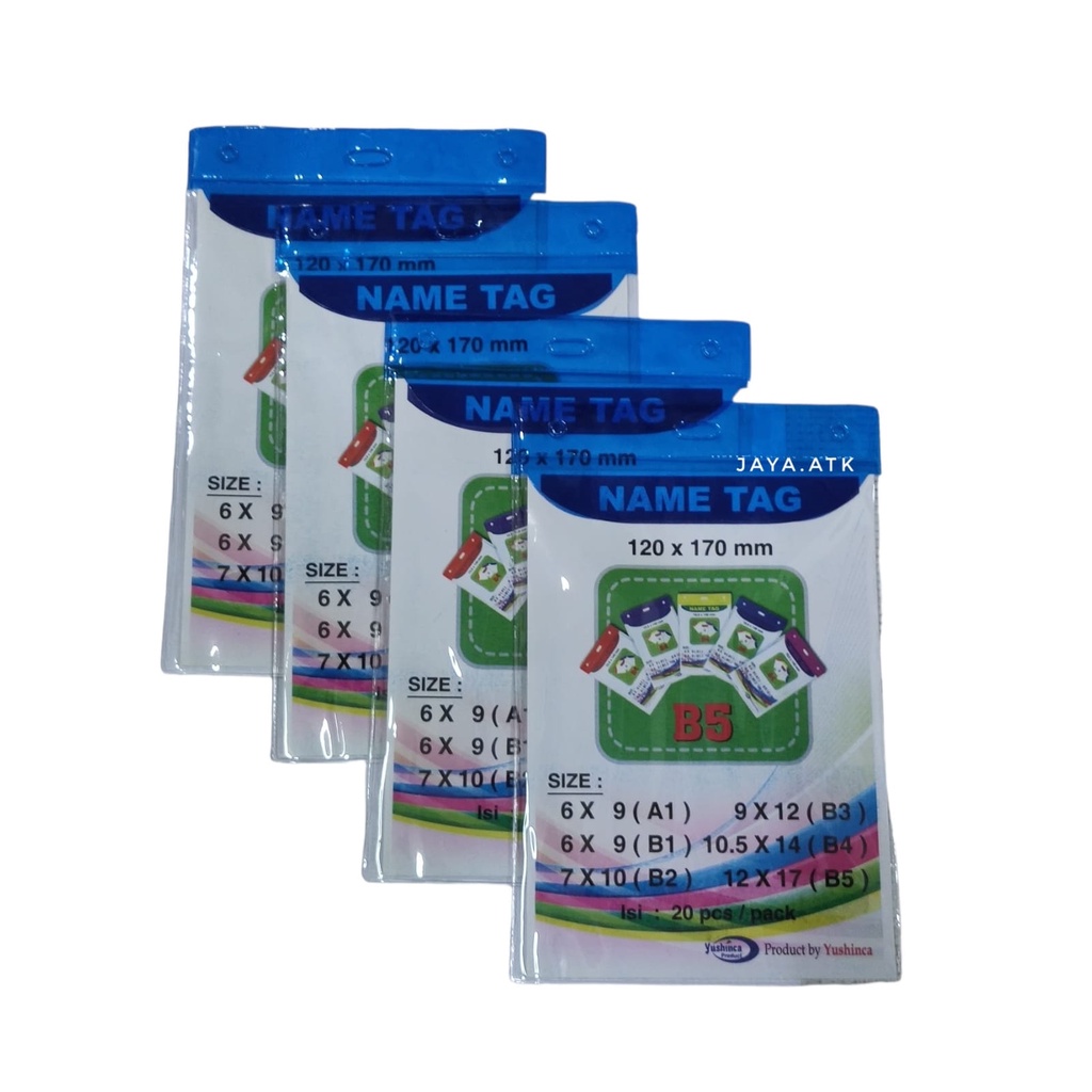 Jual NAME TAG ID CARD PLASTIK MIKA B5 12 X 17 CM TANDA PENGENAL NAMA ...