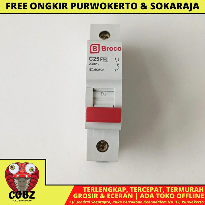 Jual 25 A / BROCO MCB PEMUTUS ARUS SEKRING LISTRIK | Shopee Indonesia