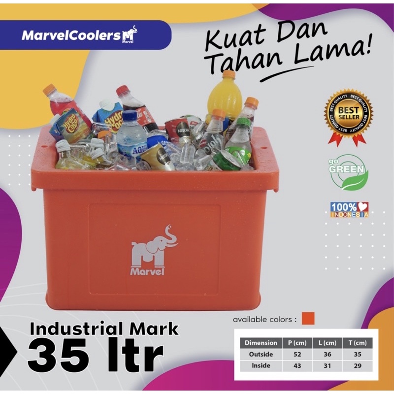 Jual Cooler Box 35 Liter / Box Es Marvel 35 Liter | Shopee Indonesia
