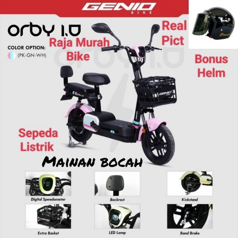 Jual Sepeda Listrik E-Bike Genio Orby 1.0 Sepeda Listrik +helm | Shopee ...