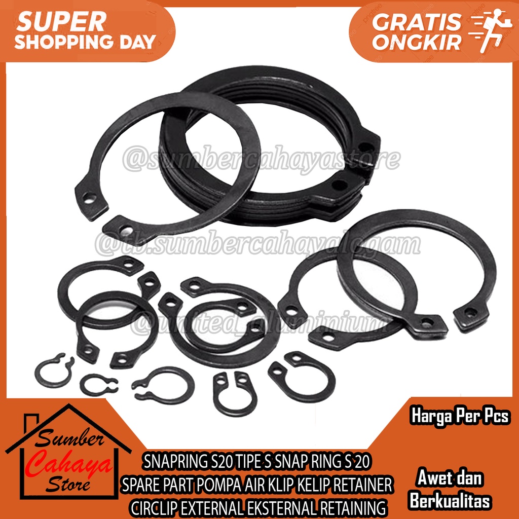Jual SNAPRING S20 TIPE S SNAP RING S 20 SPARE PART POMPA AIR SPAREPART KUMPO AER KLIP KELIP ...