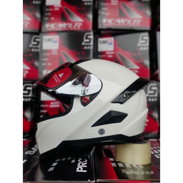 Jual HELM FULLFACE SNAIL PUTIH PAKET GANTENG | Shopee Indonesia