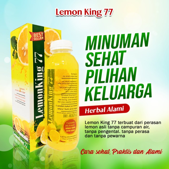 Jual Lemon King 77 - Jus Sari Buah Jeruk Lemon Asli 500 ml | Shopee ...