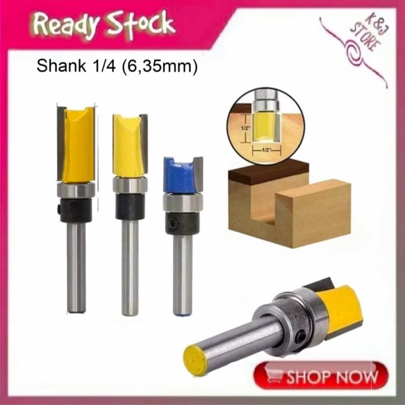 Jual Mata Profil Kayu Flush Trimmer Router Bits Single Bearing HPL ...