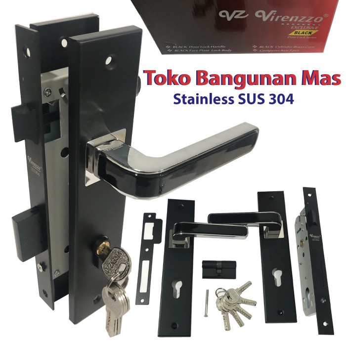 Jual Gagang Handle Pintu Rumah Stainless Black Doff / Kunci Pintu Rumah ...