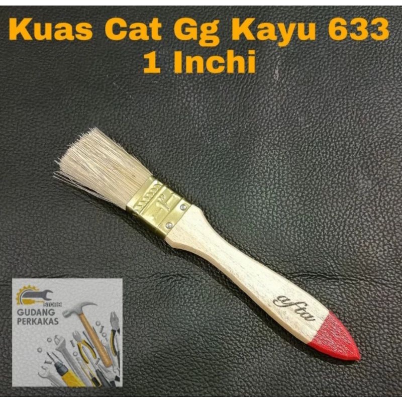 Jual Kuas Cat 633 Gagang Kayu 1" Kuas Cat Kayu Besi Tembok 1 Inchi ...