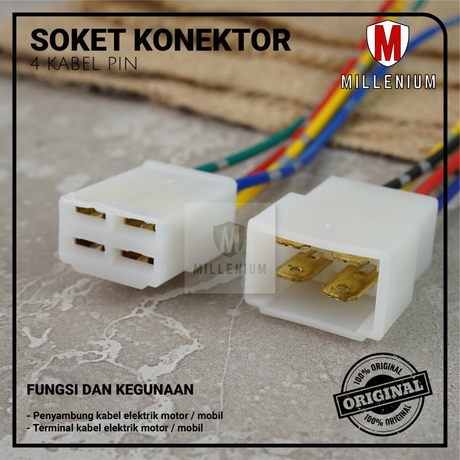 Jual Soket Konektor Kabel 4 Pin Besar / Socket Sambung Mobil Motor ...