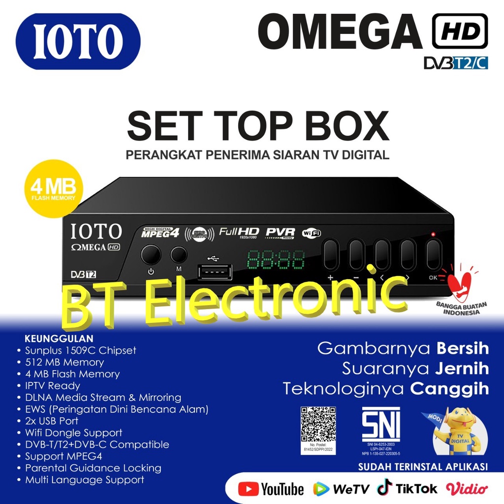 Jual Set Top Box IOTO OMEGA Receiver STB Siaran TV Digital DVB-T2 + EWS | Shopee Indonesia