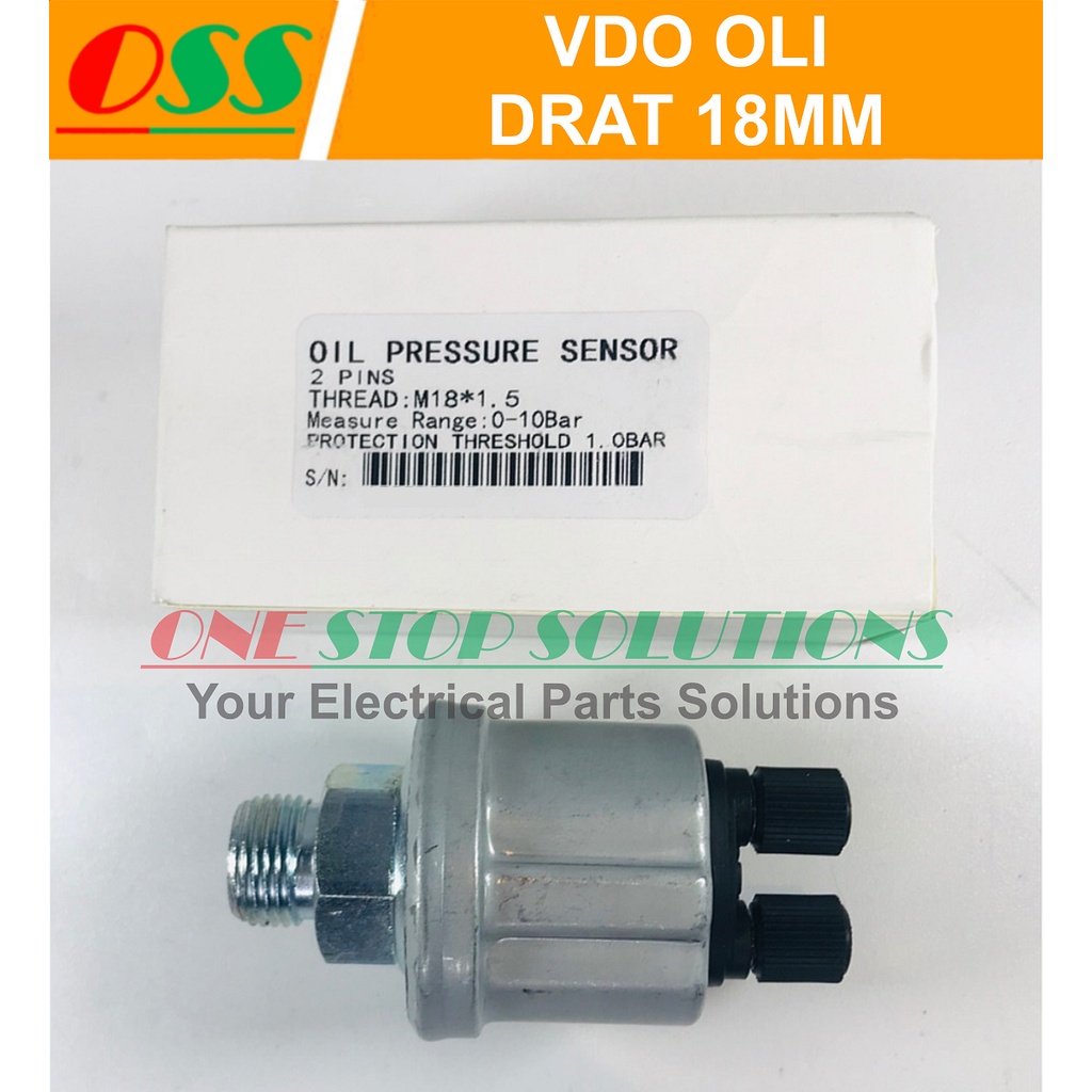 Jual SENSOR TEKANAN OLI SWITCH OLI VDO 10 BAR 2 PIN DRAT 18MM | Shopee ...