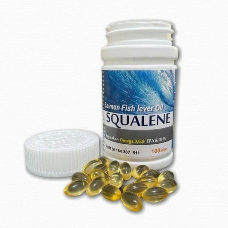 Jual SQUALENE Minyak Ikan Salmon 100 Softgel Salmon Fish Liver Oil isi 100 kapsul | Shopee Indonesia