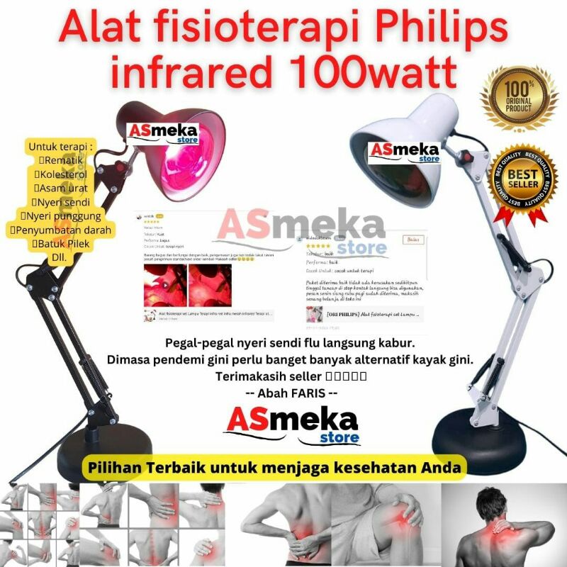 Jual [𝐎𝐑𝐈 𝐏𝐇𝐈𝐋𝐈𝐏𝐒] Alat fisioterapi set Lampu Terapi infra red infra ...