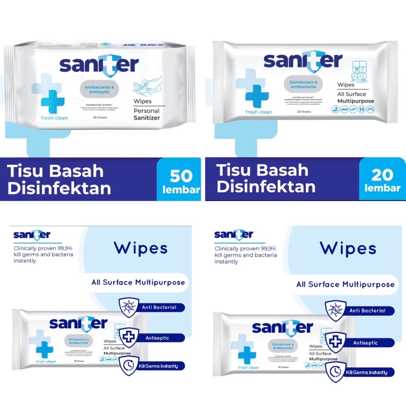 Jual Tisu Basah Antiseptik Saniter Wipes All Surface Multipurpose ...
