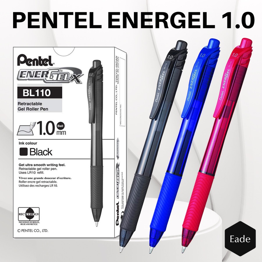 Jual Pulpen / Ballpoint Pentel Energel 1.0 BL 110 - Hitam / Biru ...