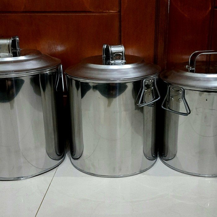 Jual Panci stenlis rebus 50 ltr/Panci Soto lebar 40 cm/Dandang bubur ...