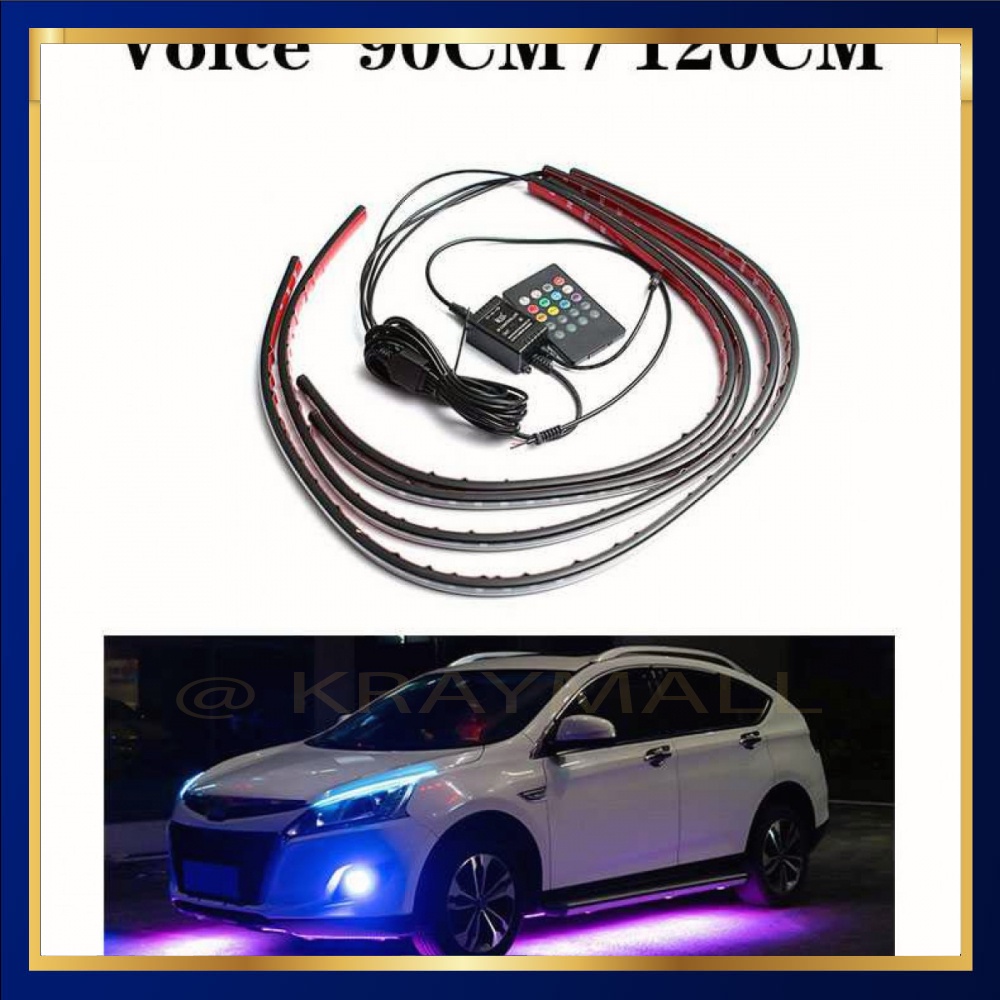 Jual Lampu LED Strip Mobil RGB 90/120 cm 4PCS Remote Controller - JIA4 ...