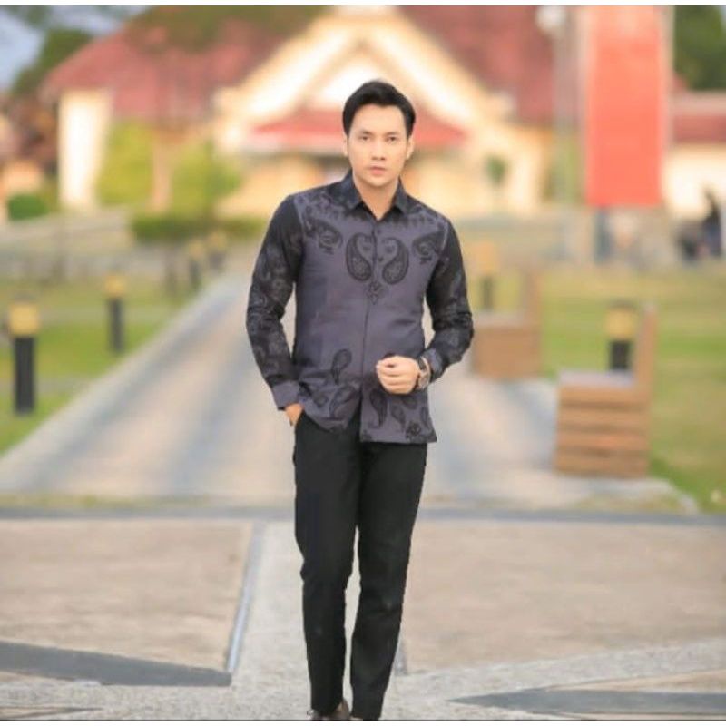 Jual Kemeja batik CACING ABU | Shopee Indonesia