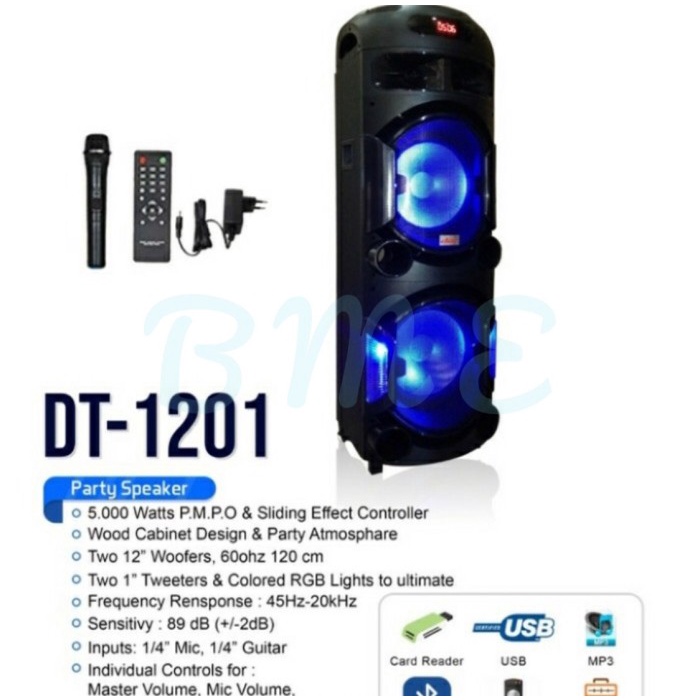 Jual Speaker Aktif Portable DAT 1201 Double Woofer 12 inch Party Speaker | Shopee Indonesia