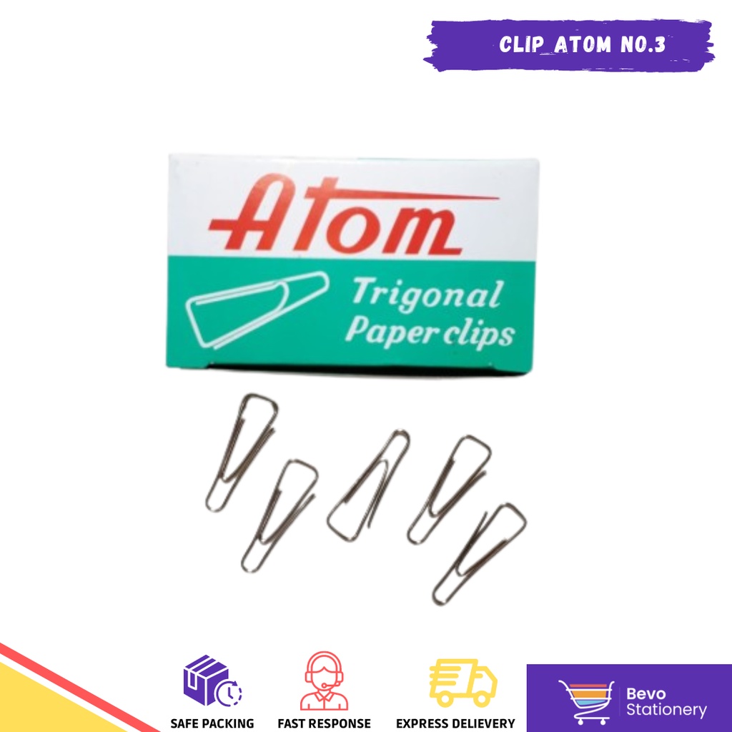 Jual PAPER CLIP PENJEPIT KERTAS ATOM TRIGONAL NO.3 ( 10 BOX ) | Shopee ...