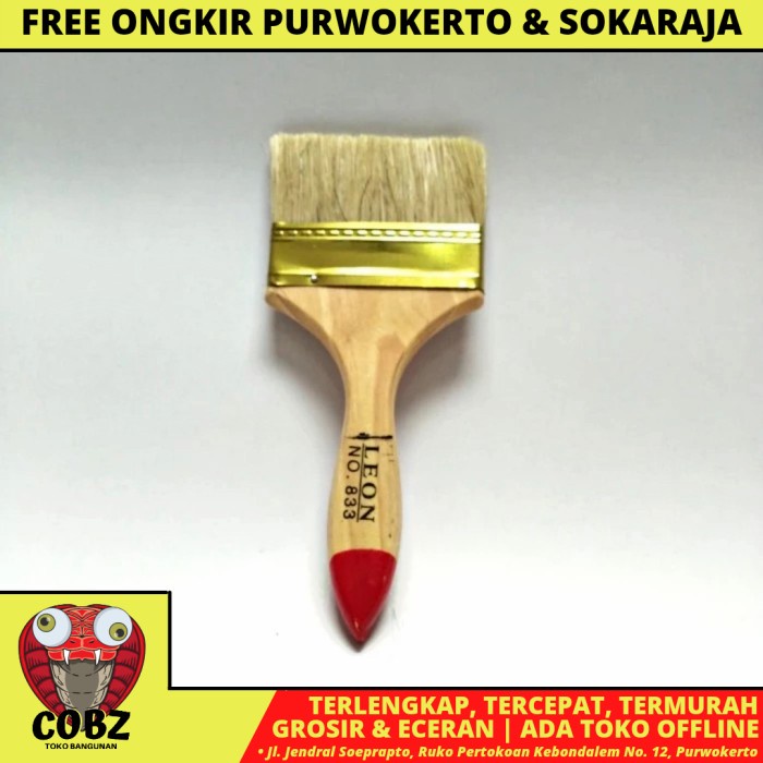Jual 4 IN / LEON 833 Kuas Cat Tembok Kayu Besi Air Acrylic Paint Brush | Shopee Indonesia