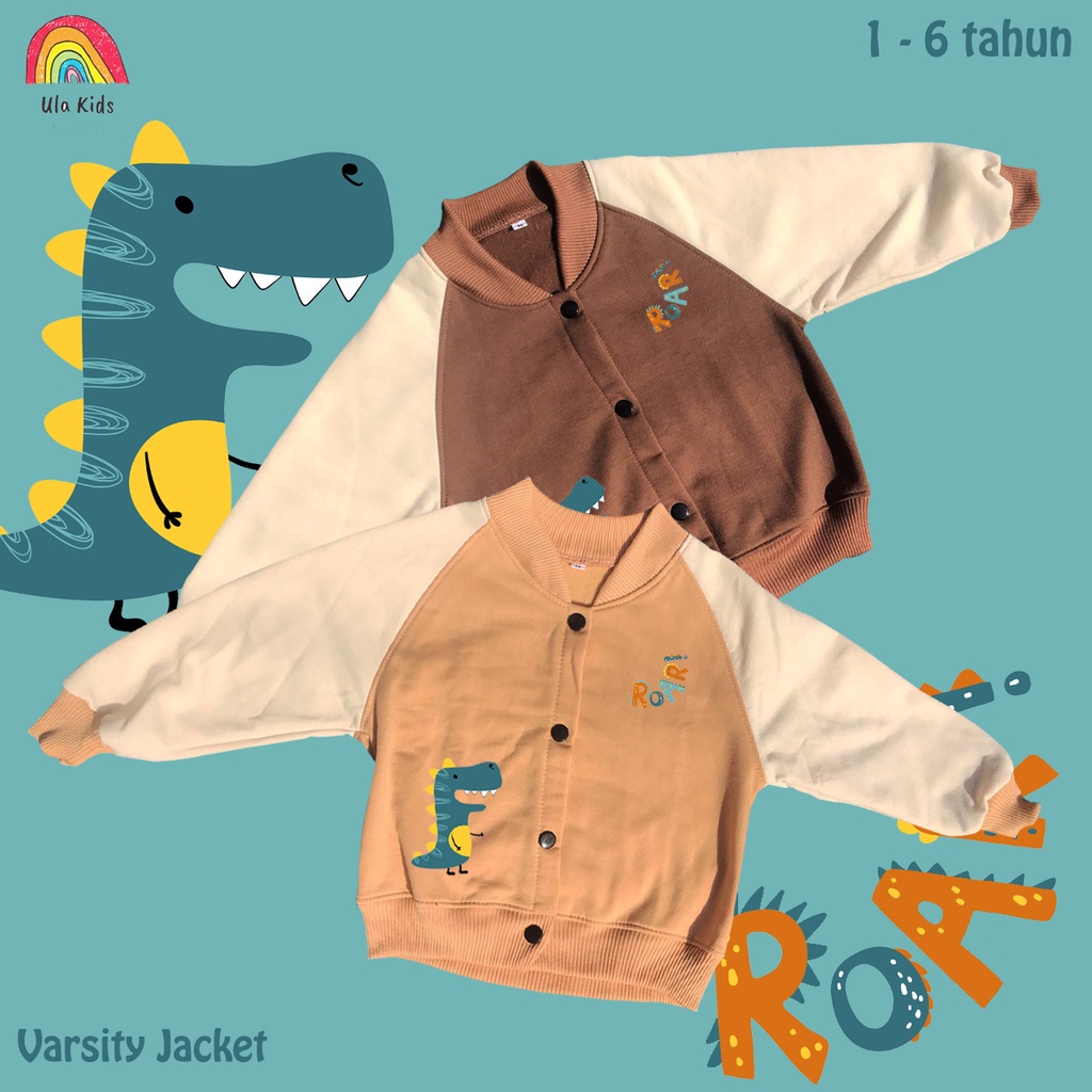 Jual Varsity Jacket Baseball Anak Ula Kids 1 - 6 Tahun Blue Roar ...