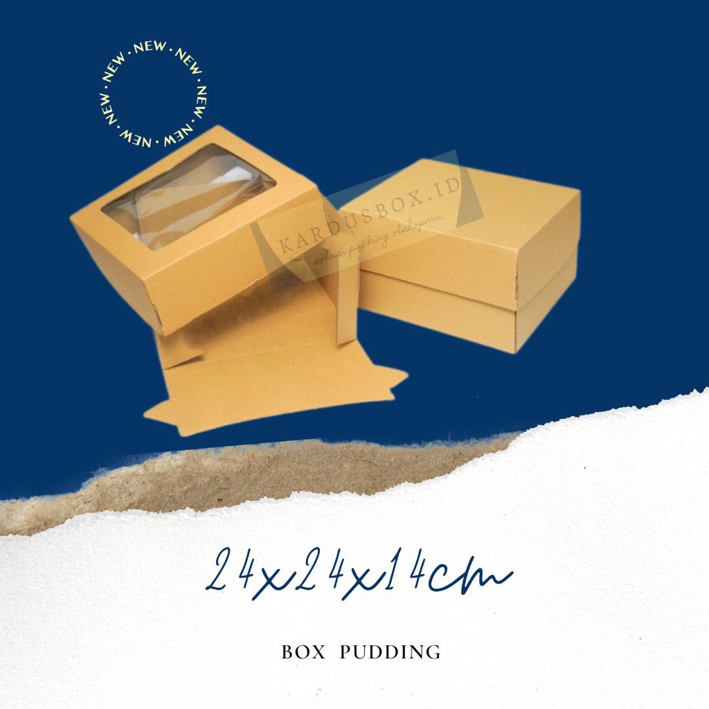 Jual BOX PACKAGING/BOX PUDDING/BOX TART 24X24X14 CM/KARTON | Shopee ...