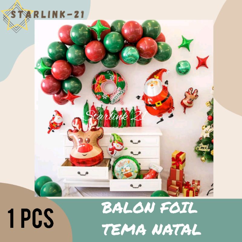 Jual BALON FOIL NATAL | Balon Santa Rusa Snowman Pohon Natal | Dekor ...