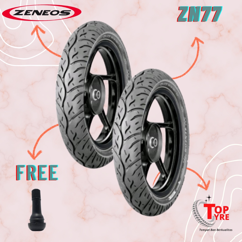 Jual PAKET BAN MOTOR RING 14 // ZENEOS ZN77 80/90 & 90/90 TUBELESS ...