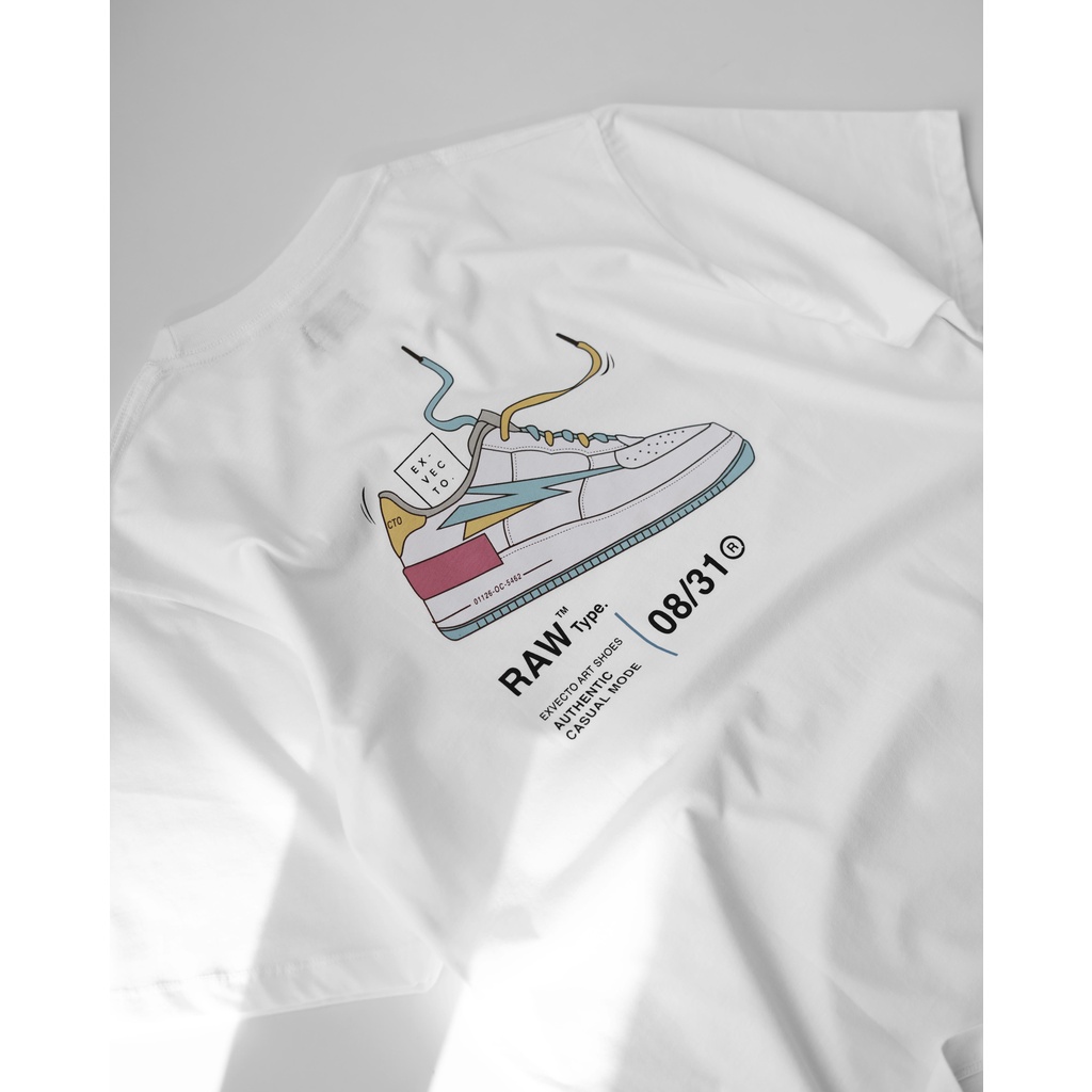 Jual Kaos pria exvecto Raw Shoes white | Shopee Indonesia