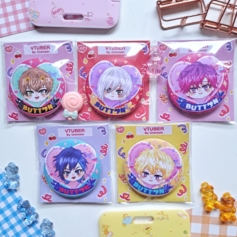 Jual Vtuber steal your heart button pin by onintwin / vtuber button pin ...
