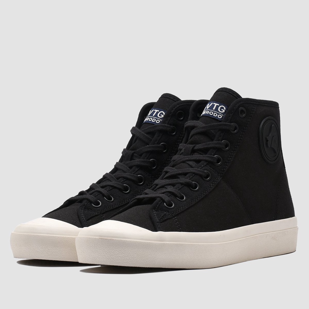 Jual BRODO - Sepatu VTG V2 HI BLACK WHITE WS Sneakers Lokal Original ...