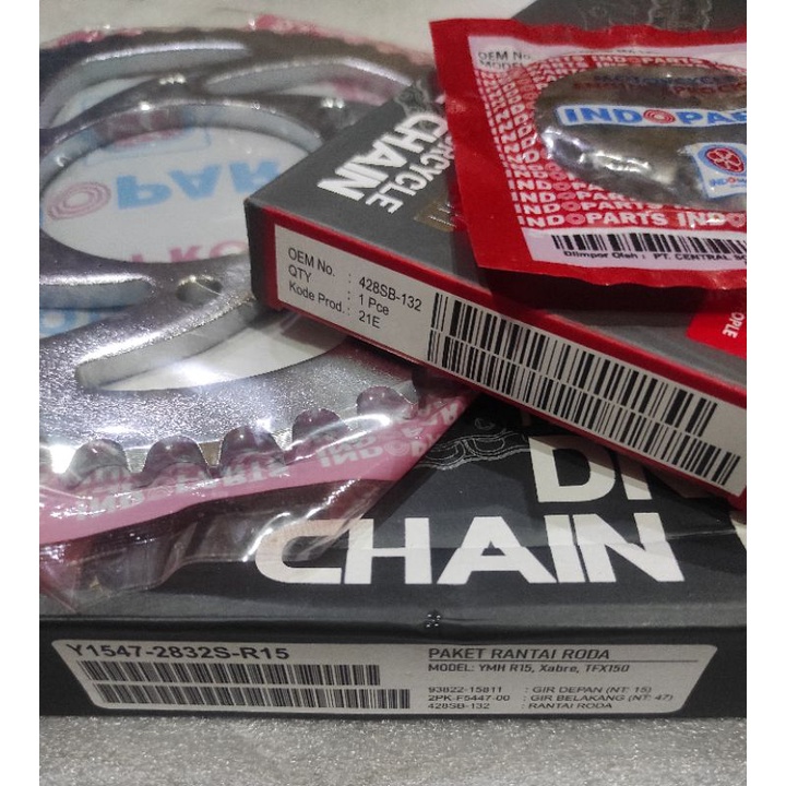 Jual gear kit gir set yamaha R15 V1 V2 yamaha Xabre Merk Indoparts ...